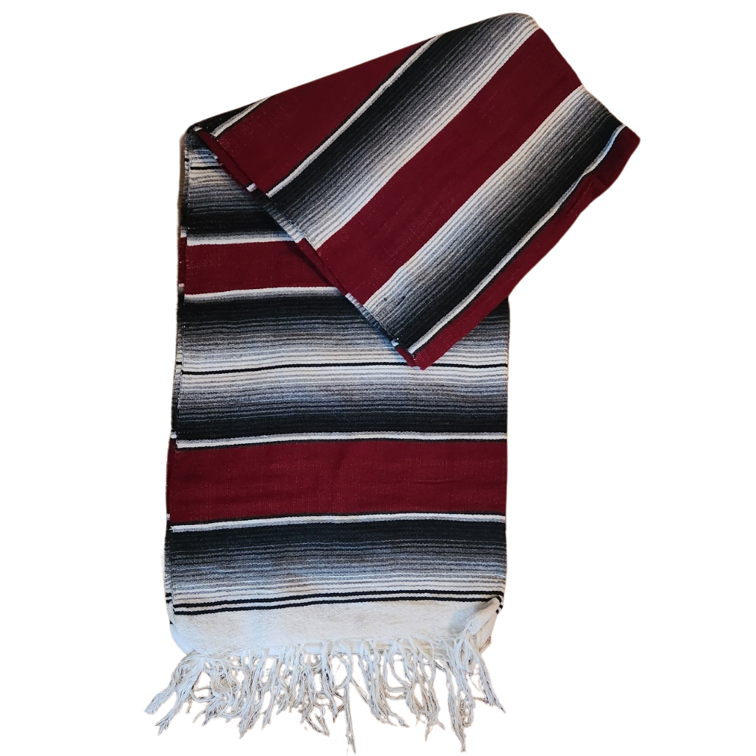 Sarape Burgundy Gray 60" x 84" – KNUCKLEHEAD INDUSTRIES